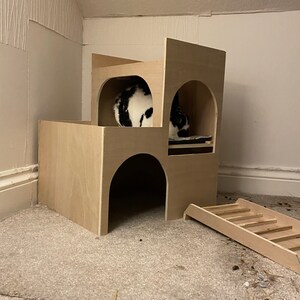Rabbit House With Two Side Ramps Hideout Hideaway With Ramps | Etsy