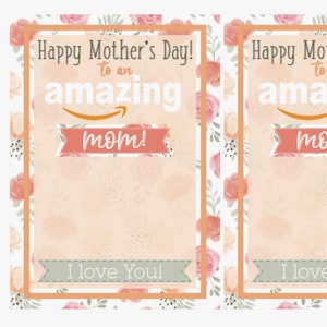 PRINTABLE Amazon Gift Card Holder, Teacher Thank You , Teacher Gift ...