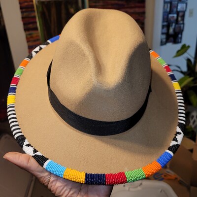 RIM Beaded Fedora Hat fedora Fashion Summer Hats Colorful - Etsy