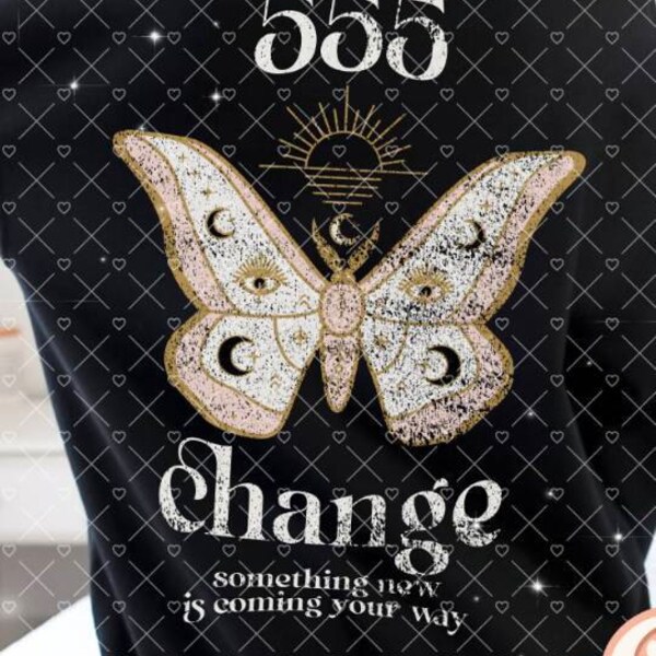 Angel Numbers 444 PNG Digital Download, Front and Back Design in Black ...