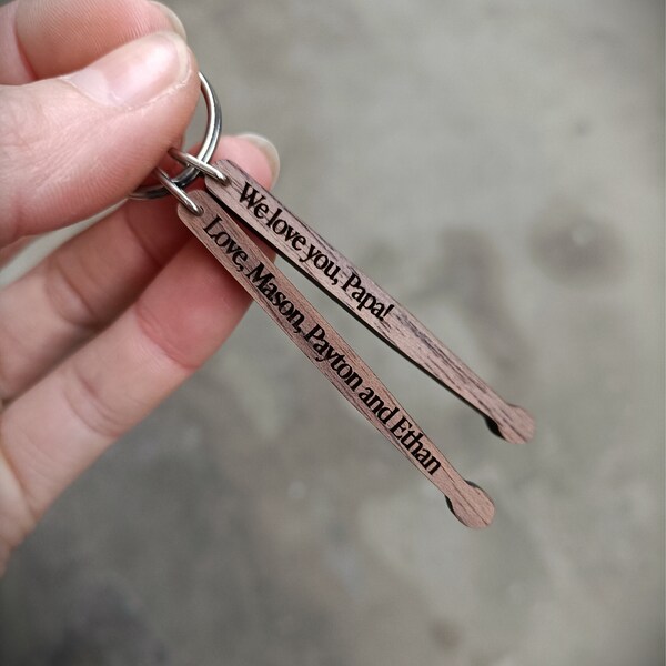 Personalized Drumstick Keychain Walnut / Personalized Drum Keychain ...
