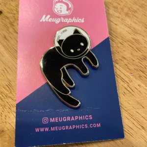 Black Space Cat Enamel Pin - Etsy Canada