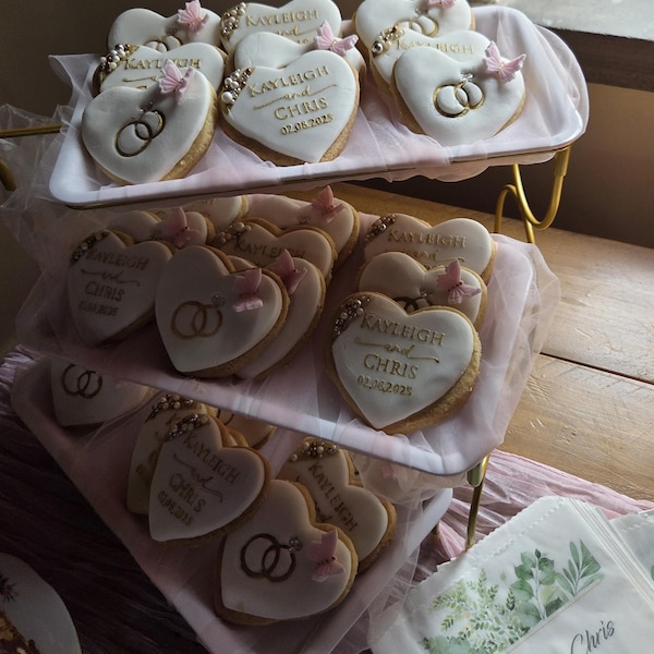 Custom Names and Date Wedding Cookie Stamp. Wedding Fondant Biscuit ...