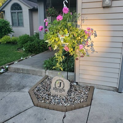 Personalized Monogram Name Rock Engraved Stone Personalized Garden Rock ...