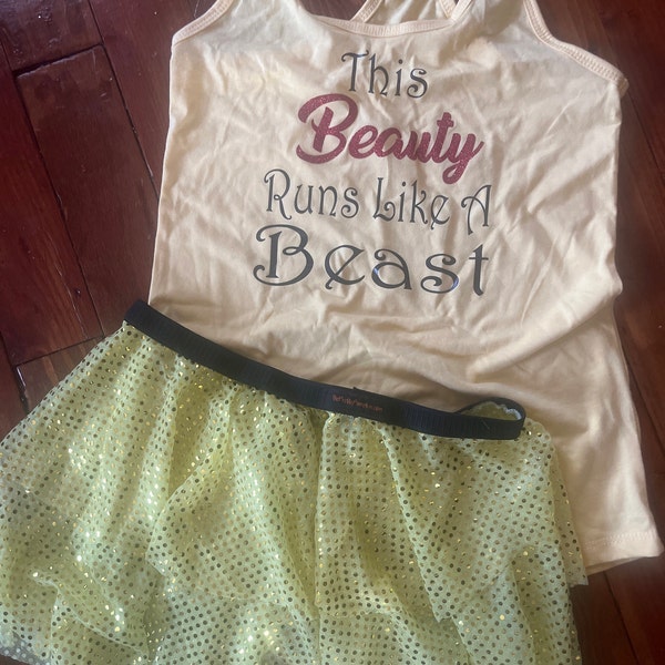 Belle Running Costume, Beauty and the Beast Costume, Fairy Tale Shirt ...