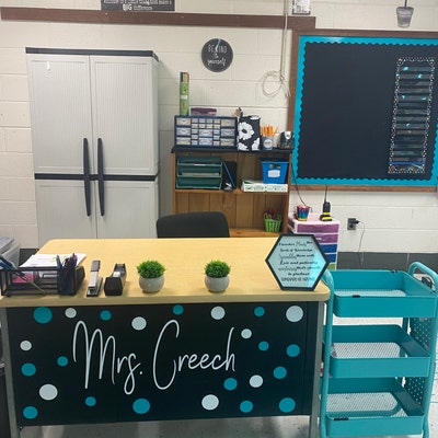 Teacher Name, Teacher Desk Decal, Classroom Decor, Vinyl Wall Decal ...