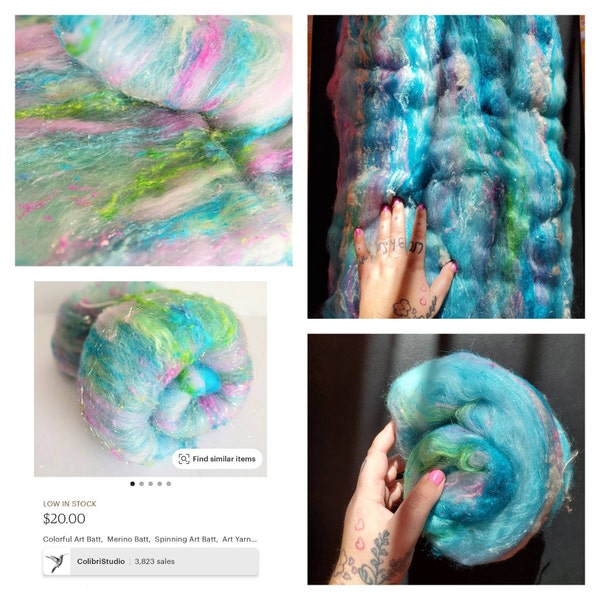 Earthy Art Batt, Merino Wool, Spinning Art Batt, Art Yarn, Spinning ...