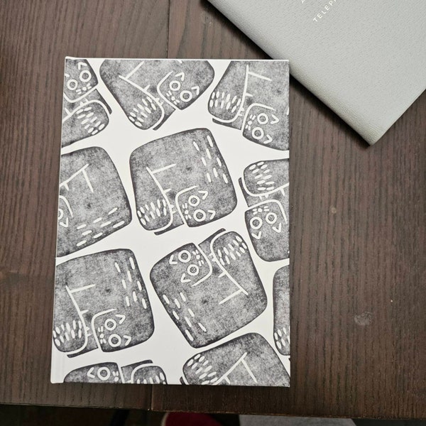 Handmade Linocut Pattern Print in Black - Etsy