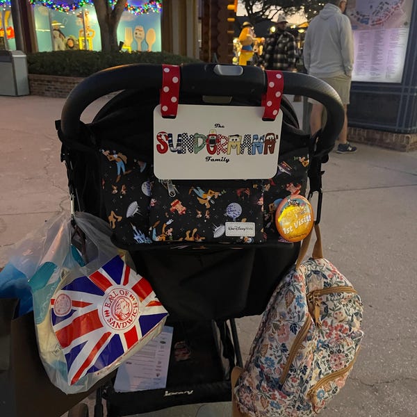 Personalized Family Name Stroller Tag, Amusement Theme Park Sign for ...