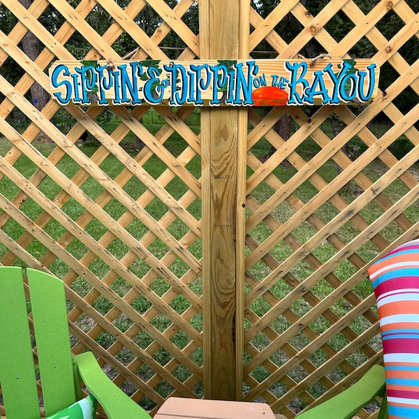 Sittin' on the Dock of the Bayou, Bayou Decor, Dock Sign, Beach Decor ...