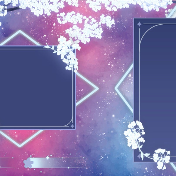 Night Flower - Twitch Streamer Set | Vtuber Overlay | Background ...