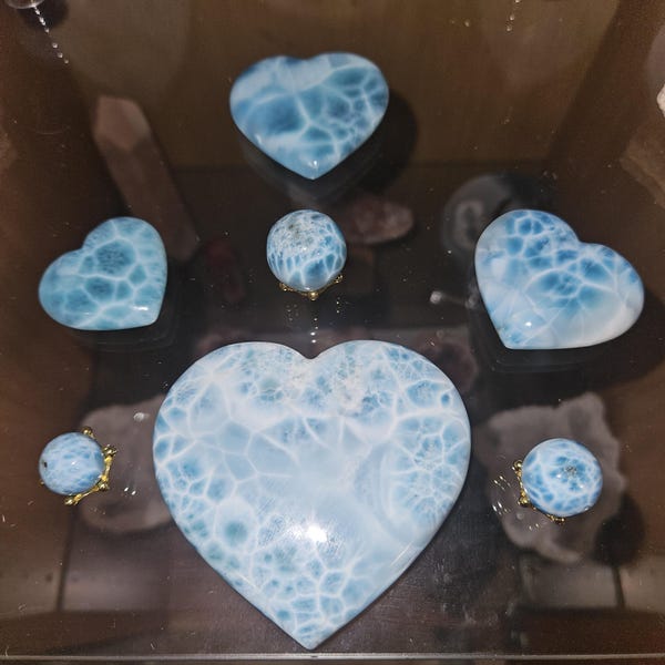 229g AAA Semi Polished Larimar Stone, Blue Gemstone From Dominican ...