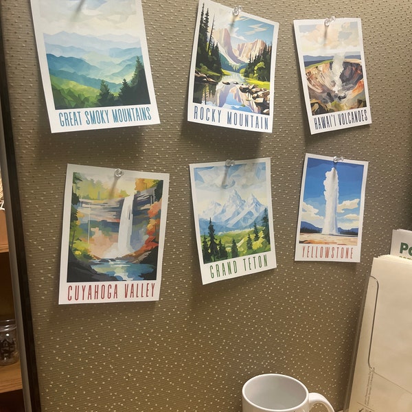 US National Parks Posters Set of All 63 National Parks Watercolor ...