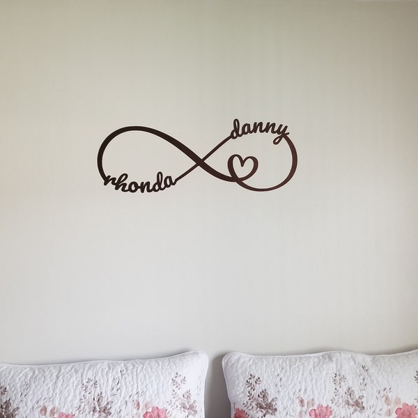 Infinity Sign Containing Names, Personalized Metal Infinity Sign ...
