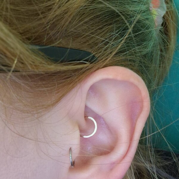 Thin Huggie Hoop Earrings in Silver Filled, 4mm to 16mm Continuous ...