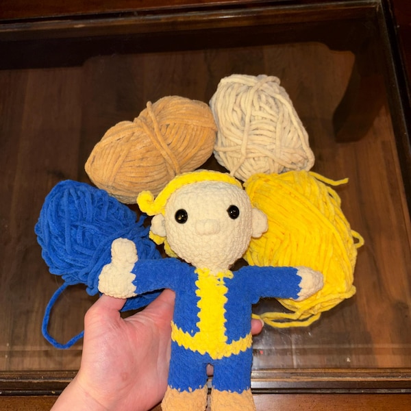 Vault Boy Crochet Pattern: Amigurumi Shelter Figure & Cola Bottle (PDF ...