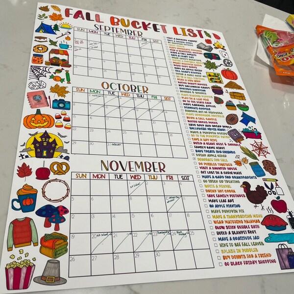 2024-25 Winter Bucket List Coloring Poster Family Fun to Do List ...