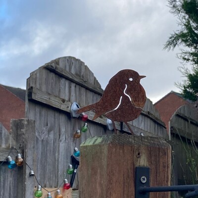 Rusty Metal Robin Steel Robin Decoration Rusty Bird Wild - Etsy