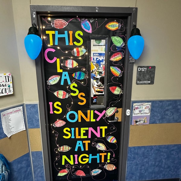 Silent at Night Holiday Door Decor: Winter Classroom Bulletin Board ...