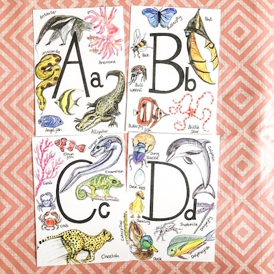 A to Z Menagerie. 26 Animal Alphabet Learning and Teaching Flash Cards ...