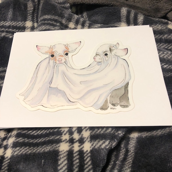 Spooky Ghost Goat Sticker - Etsy