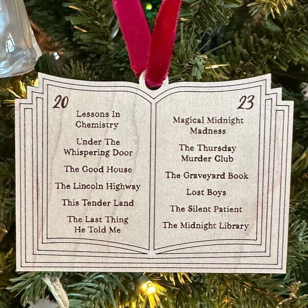 A Year in Books Ornament | Book Club | End of Year | Christmas Gift ...