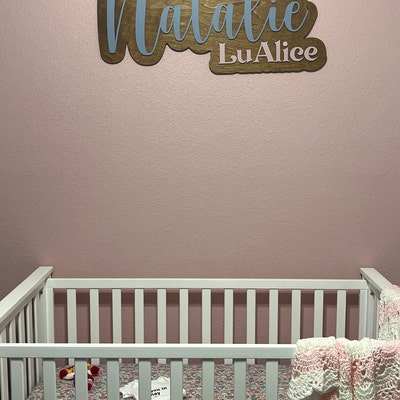 Large Wood Name Sign, Nursery Name Sign, Hunter Nursery , Above Crib ...