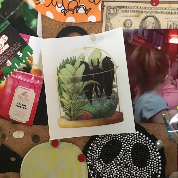 Mothman Terrarium Sticker - Etsy