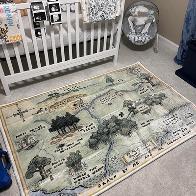 Winnie the Pooh Rug, Hundred Acre Rug, Pooh Rugs, Kids Room Rug ...