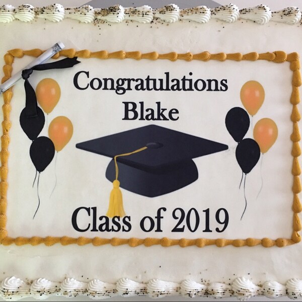 Edible Graduation Cake Topper - Etsy