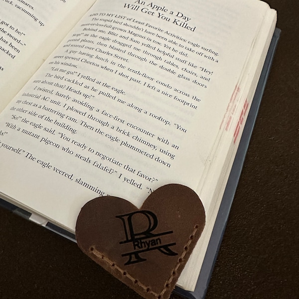 Personalized Premium Leather Heart Bookmark,custom Bookmark, Leather ...