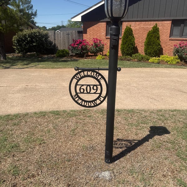 House Address Plaque W/ Street Name | Personalized Lamp Post Street ...