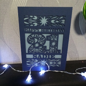 Personalised 18th Papercut Birthday Card Flower Design With | Etsy