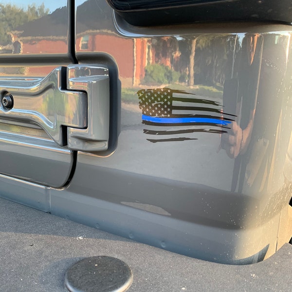Police Flag Decal | Police Sticker | Thin Blue Line Decal | Flag ...