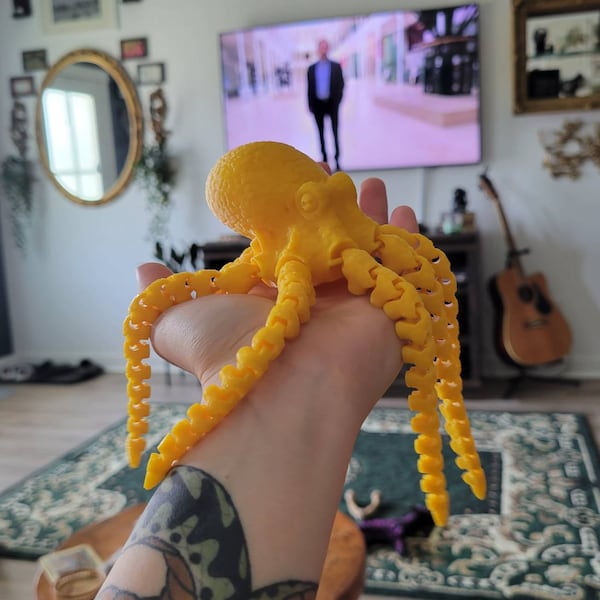Octopus Fidget Toy, Lifelike Articulating 3D Printed Octopus Fidget ...