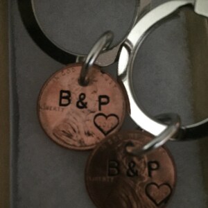 2 Personalized Keychain Set Boyfriend Gift Girlfriend Gift Engraved ...