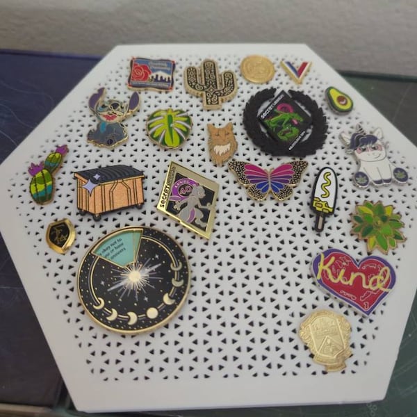 Pin Board (HEXAGON) | 3D Printed Colored Filament | for Enamel Pins ...