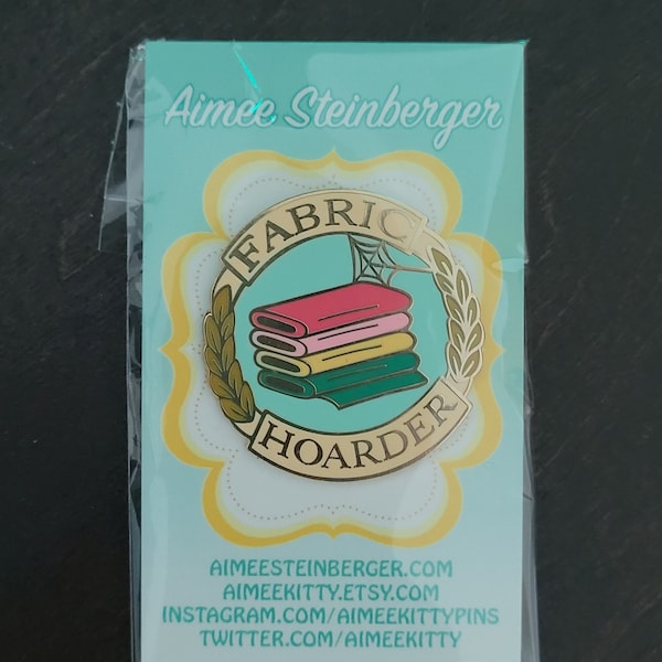 Fabric Hoarder Enamel Pin Badge of Honor Award // Textile, Sewing - Etsy