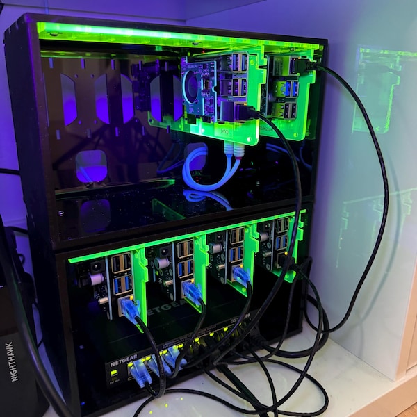 C4labs Bramble 4 or 6 Stack Cluster Case With Fans for Raspberry Pi5 ...