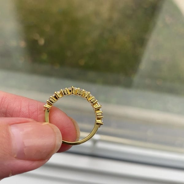 Multi Stone Ring, Diamond Wedding Band, Marquise Ring, Womens Gold Ring ...