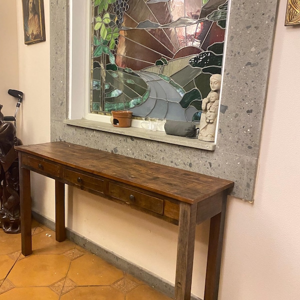 Old Reclaimed Rustic Wooden Console Table Farmhouse Console Table ...