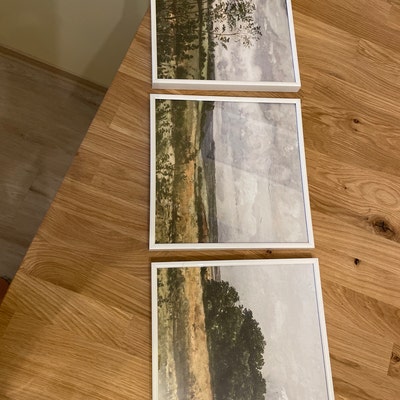 Neutral Country 3 Pieces Vintage Wall Art, Fields Landscape Set of 3 ...