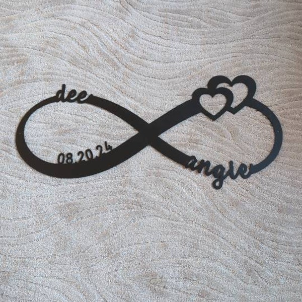 Personalized Wedding Gift for Couple Custom Infinity Sign Wedding Date ...