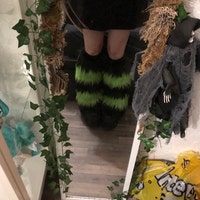 Pastel Purple White Striped Rave Furry Leg Warmers Lilac Raver Fluffies ...