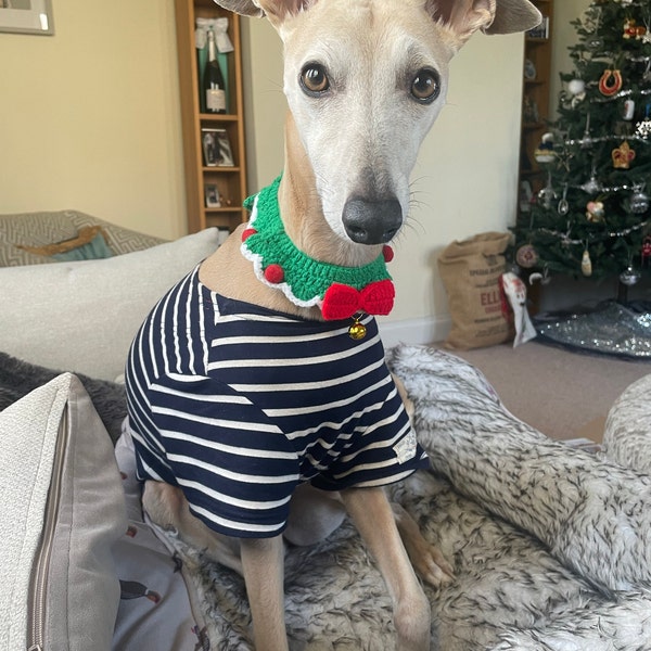 Crocheted Christmas Pet Collar - Festive Cat Dog Outfit Christmas ...