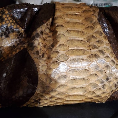 Genuine Python Leather, Natural Python Leather, Hide Snake Skin, Brown ...