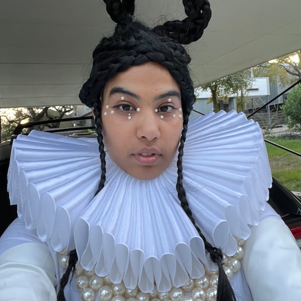 Ruffled Collar MORE COLORS Satin Huge Tall Wide Elizabethan Neck Ruff ...