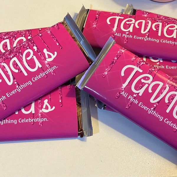 Pink Glitter Dripping Birthday, Quinceañera Custom Standard Size Candy ...