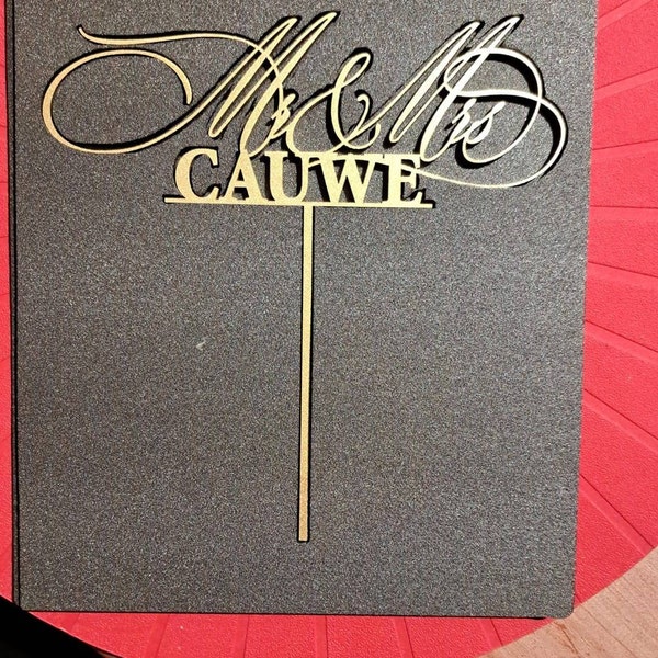 Custom Name Gold Wedding Cake Topper, Personalized Cake Topper, Custom ...