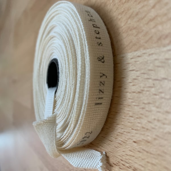 Personalised Cotton Ribbon 20mm Herringbone Weave - Etsy